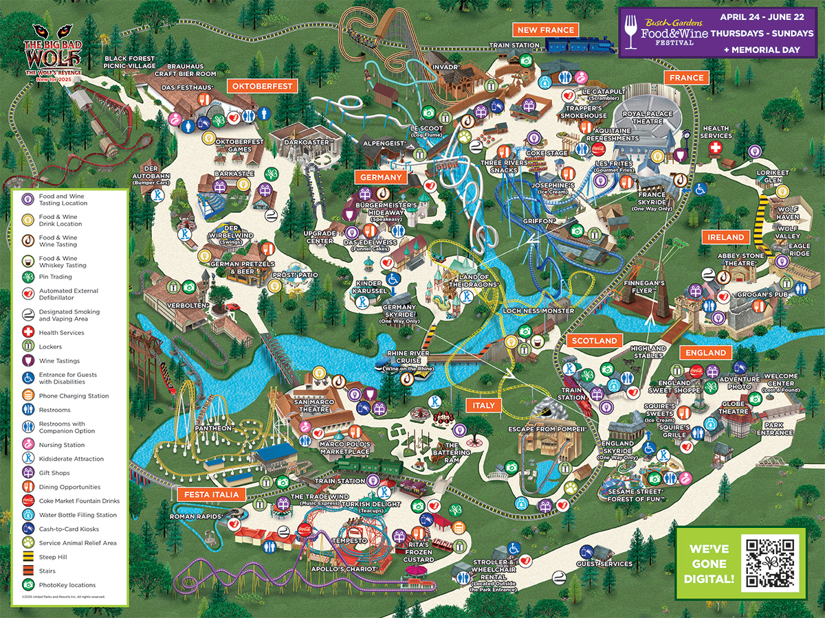 Busch Gardens Orlando Map