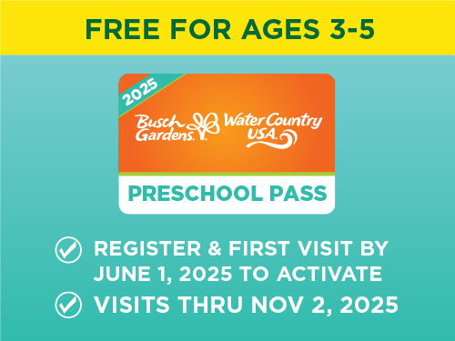 Busch Gardens Williamsburg Preschool Pass